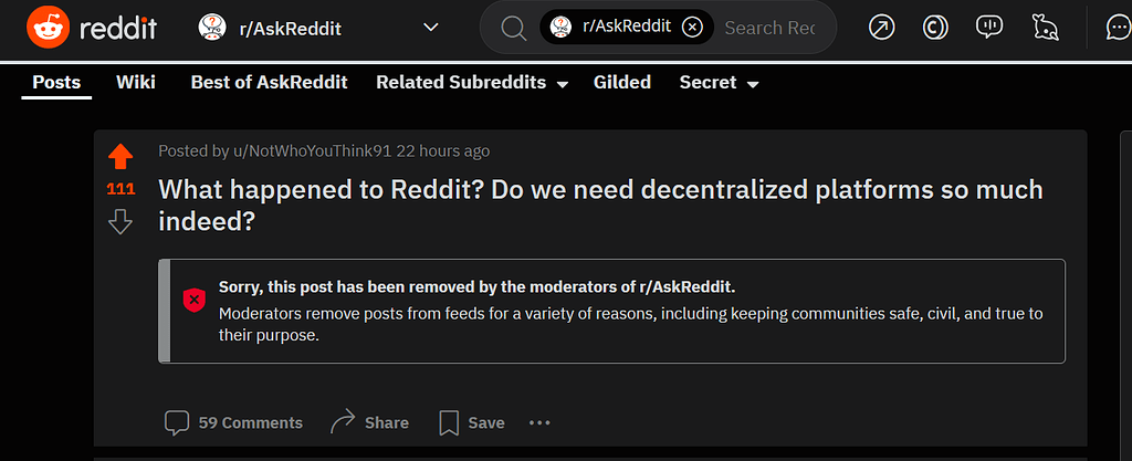 What happened to Reddit? Do we need decentralized platforms so much ...